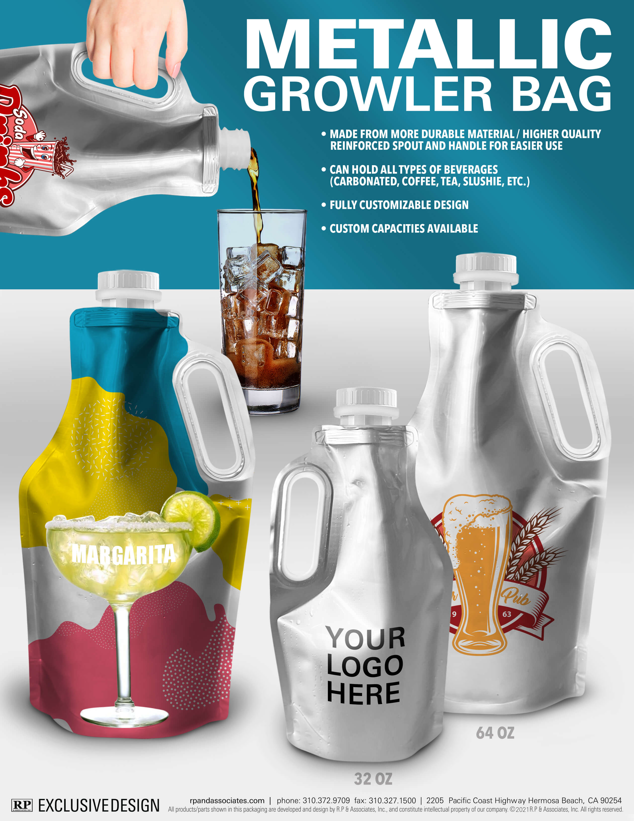 Growler Bag $0.89 (Case of 100) – RP and Associates